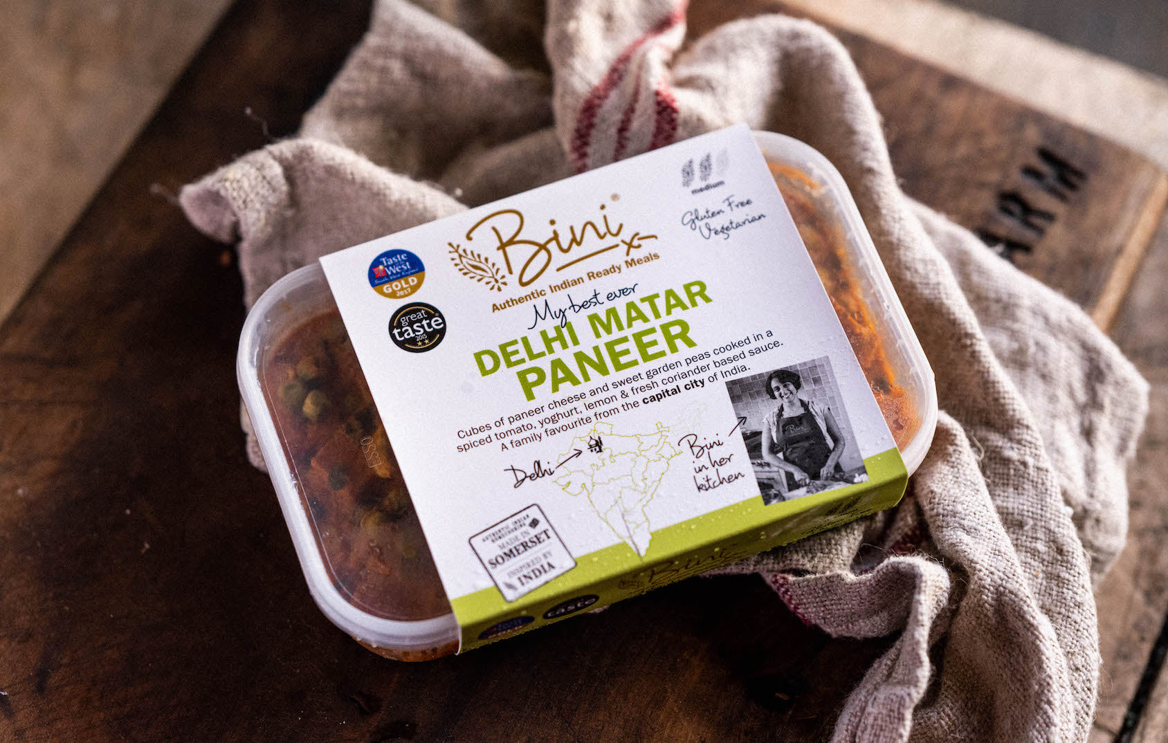 Bini's Delhi Matar Paneer Curry Ready Meal | Pipers Farm